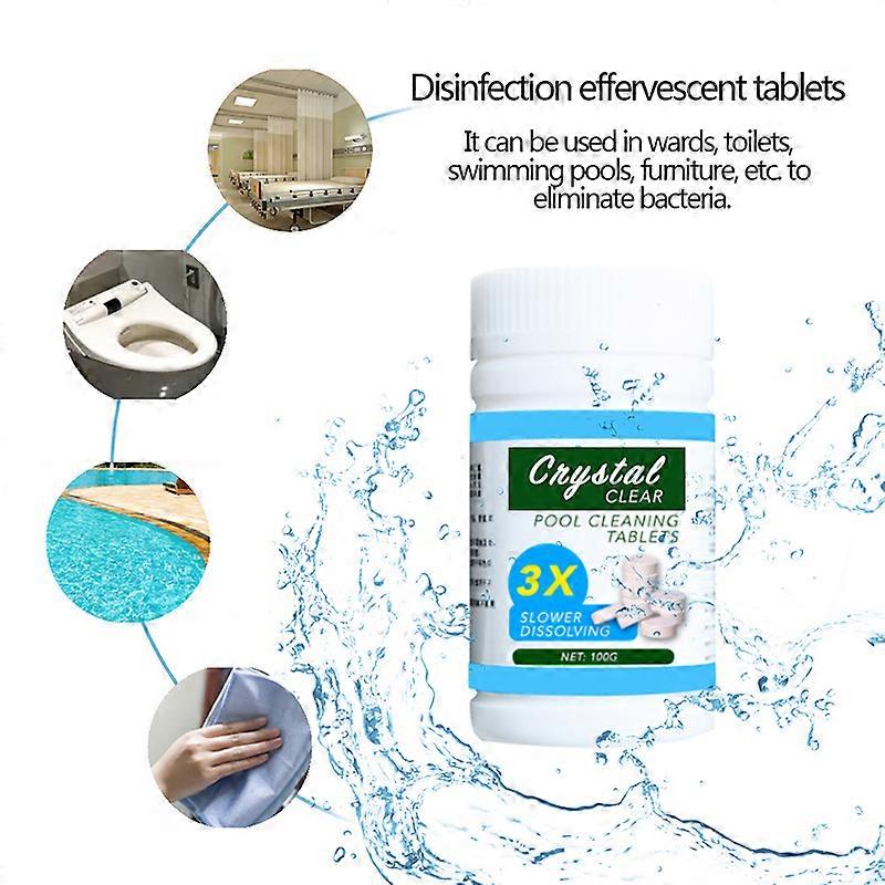 3Pcs 100g Swimming Pool Effervescent Chlorine Tablets Pills Aquarium ...
