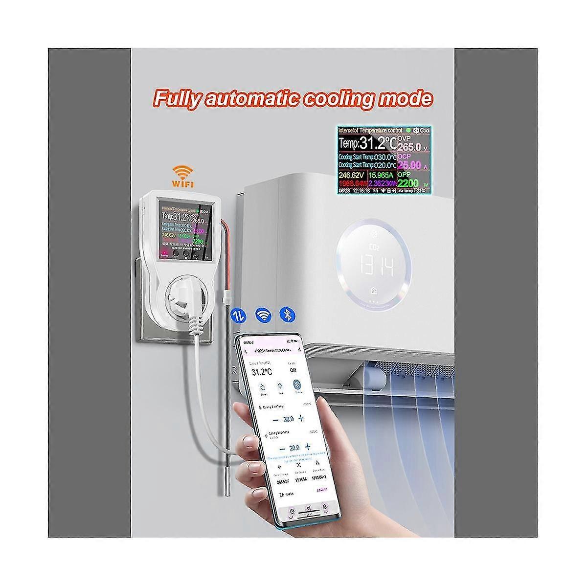 Tuya Wifi Thermostat Socket 16a Ac220v Digital Temperature Controller Socket Outlet Timer Switch ...