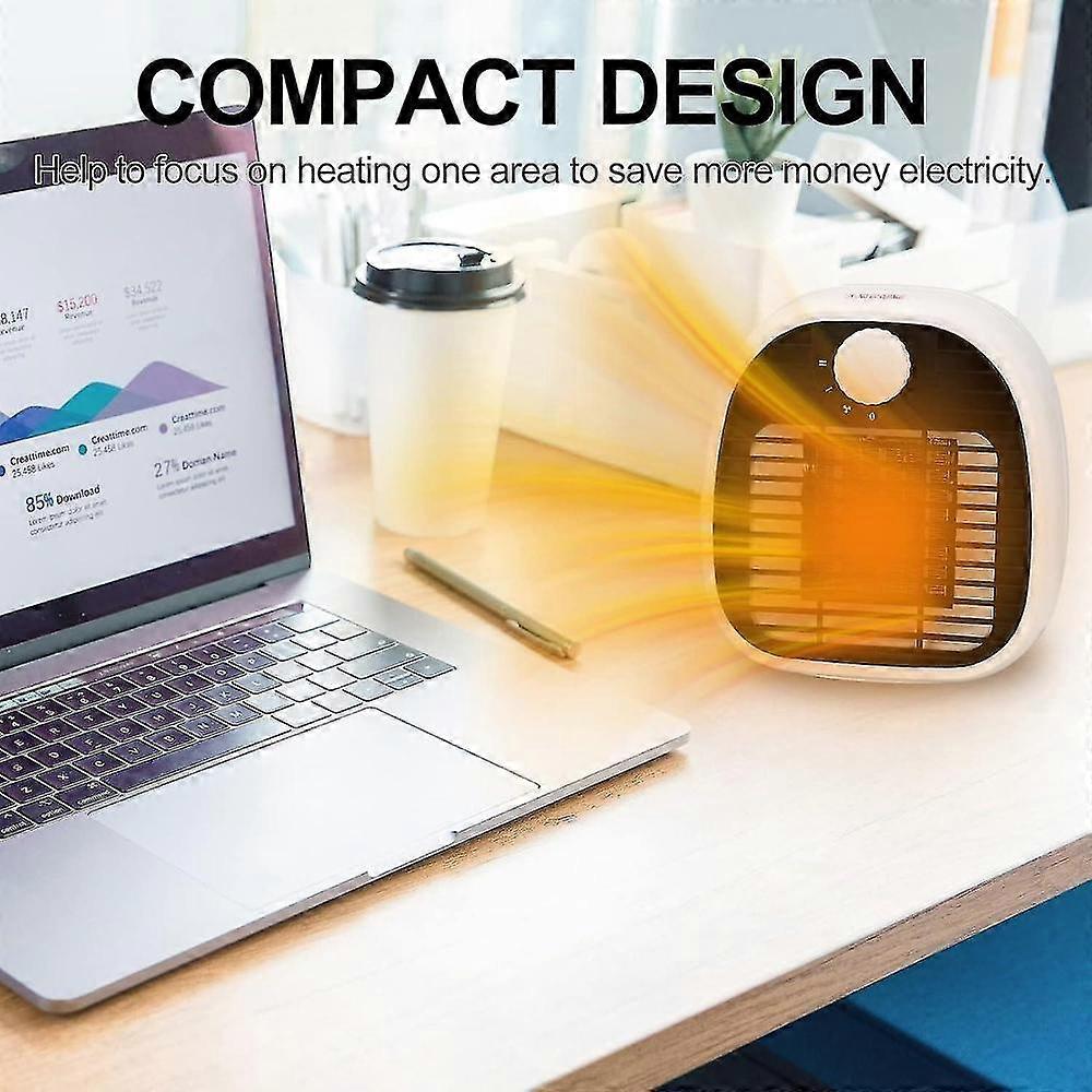 Mini Ceramic Fan Heater with 2 Heat Settings, Overheating & Tip-Over ...