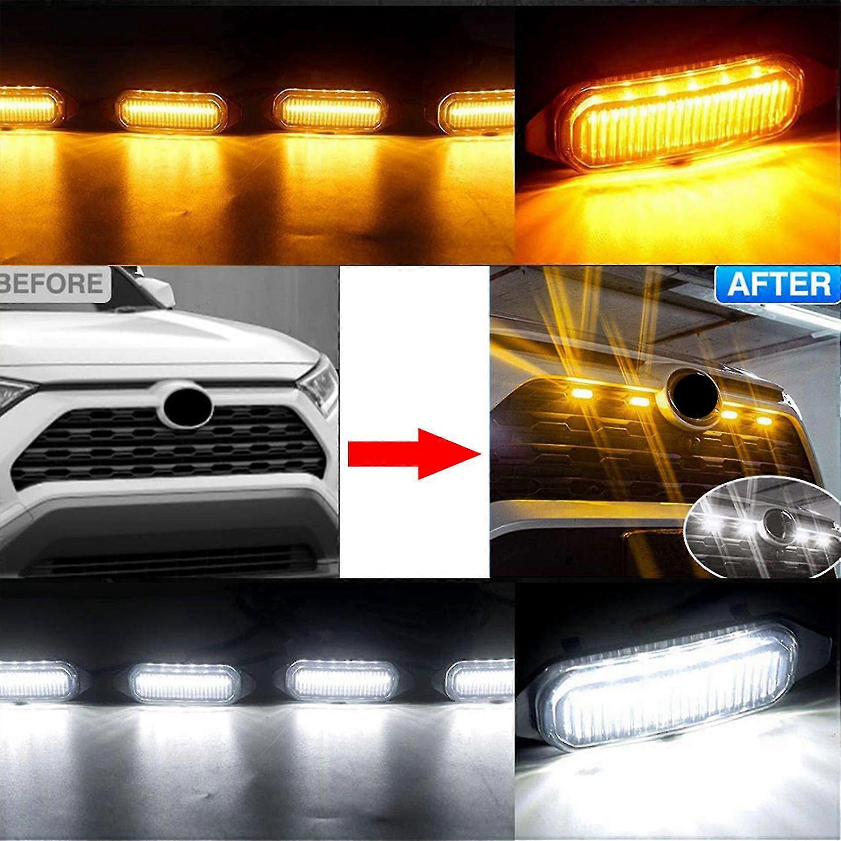 4pcs Led Front Grill Lights For Toyota Rav4 2019 2020 2021 External ...