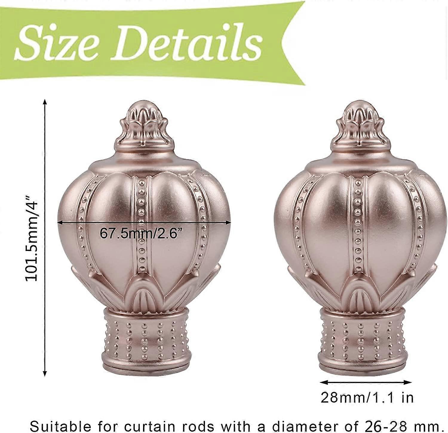 Curtain Finials, Drapery Rail Pole Head Cap Decorative Window Curtain ...