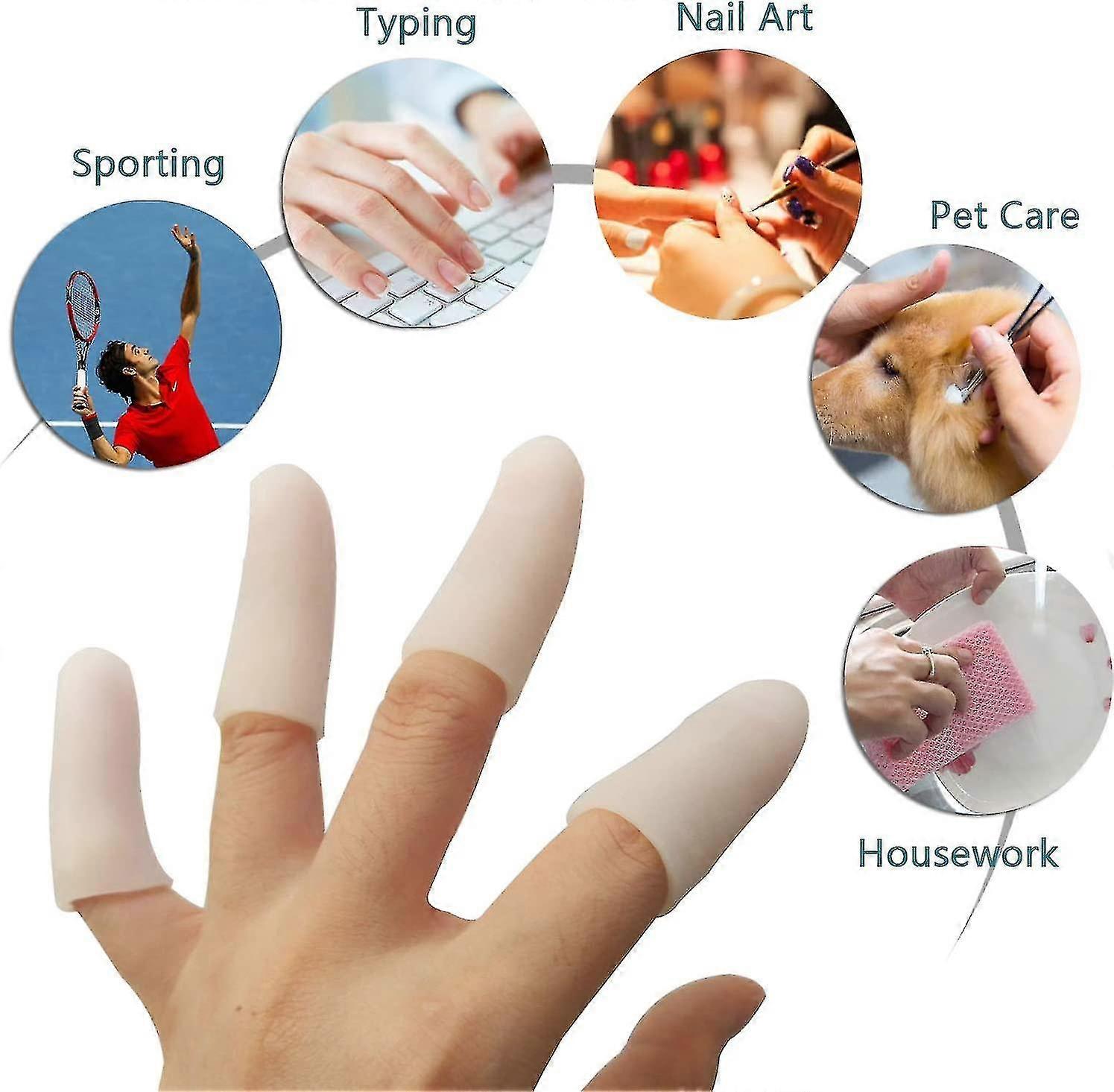 Finger Protectors Finger Caps Silicone Fingertips Protection - Gel ...