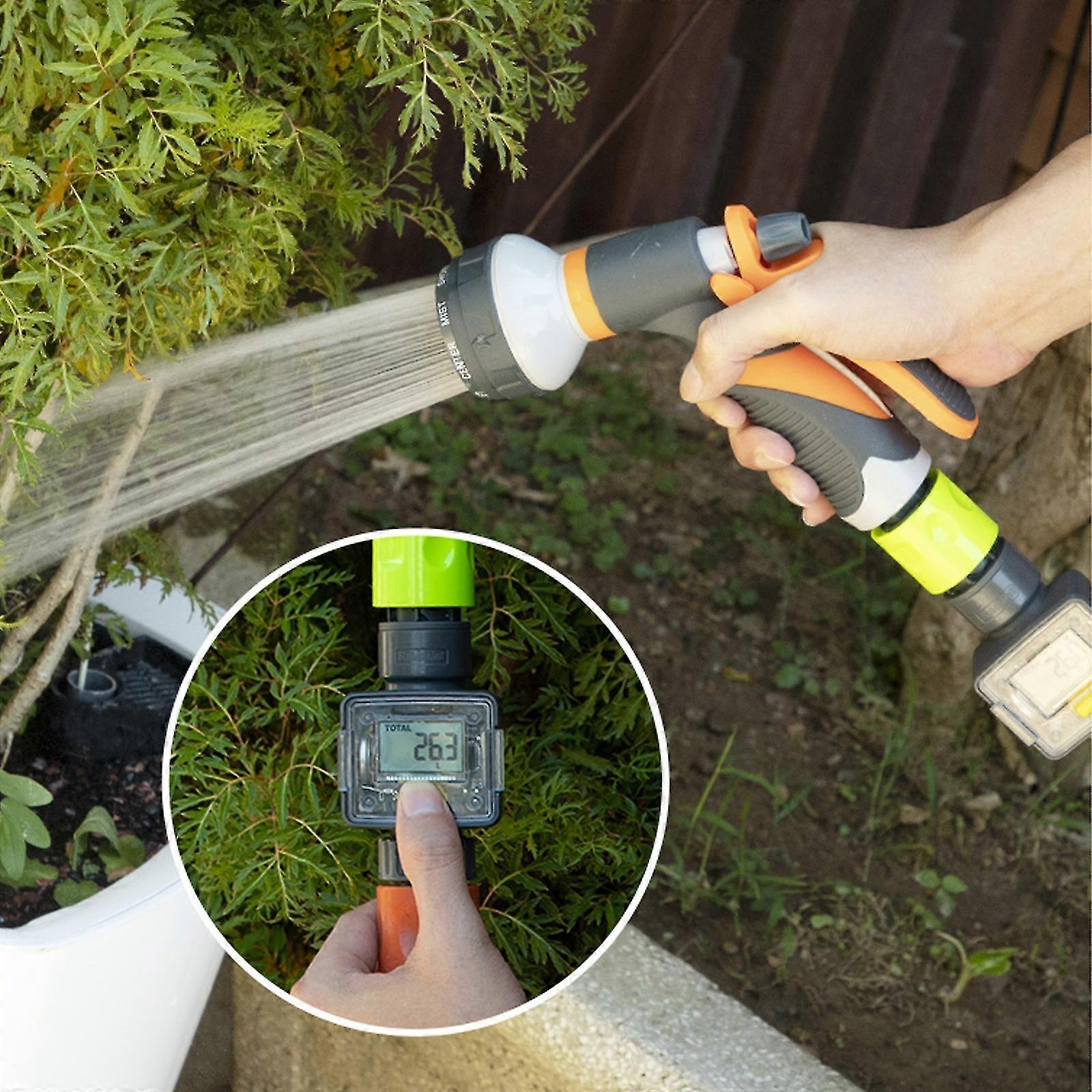 Digital Water Flow Meter Hose Water Meter For Outdoor Garden Rv Hose Ft ...