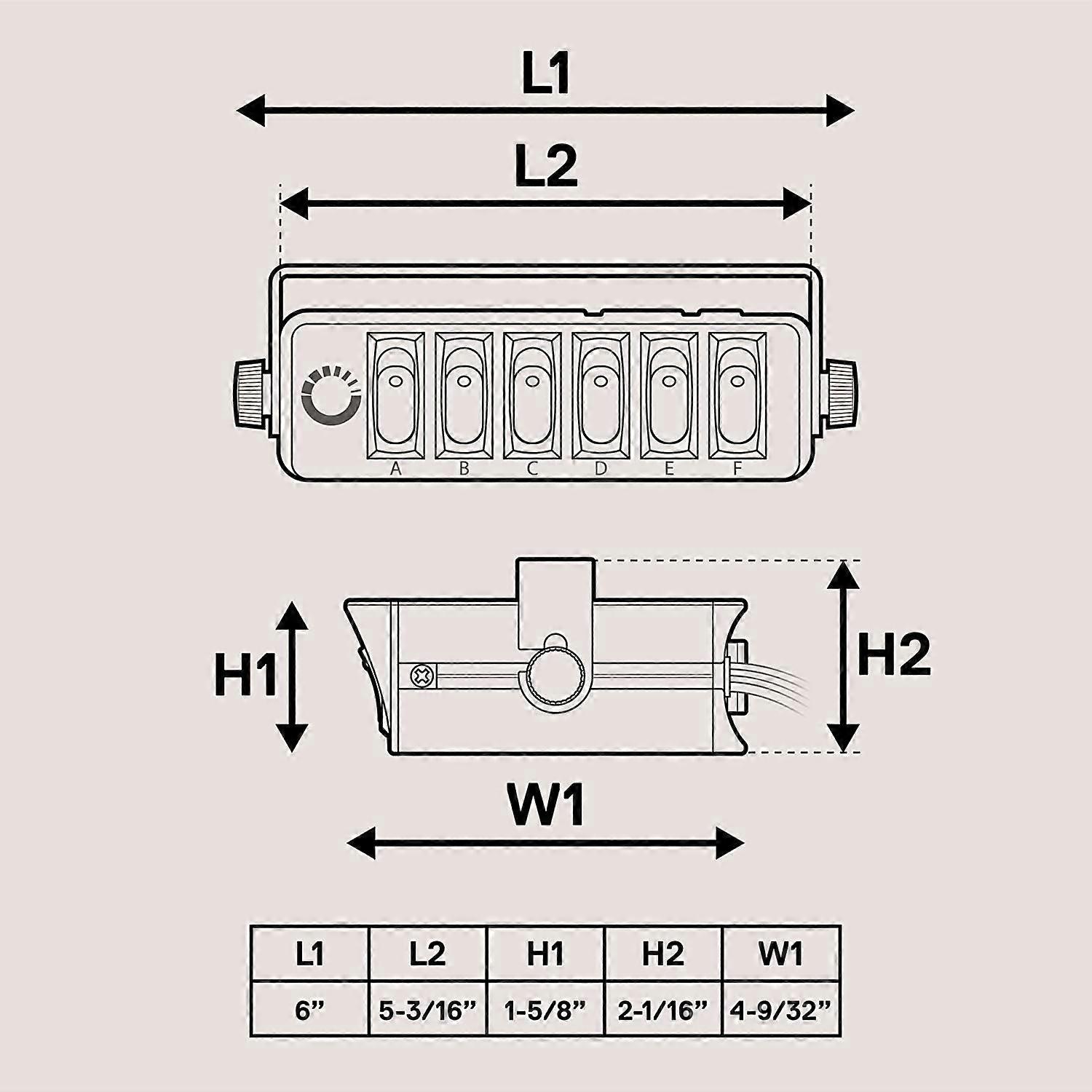 6 Gang 12V Rocker Switch Box [40 Amp Max] [12 AWG Wires] [12 Volt DC ...