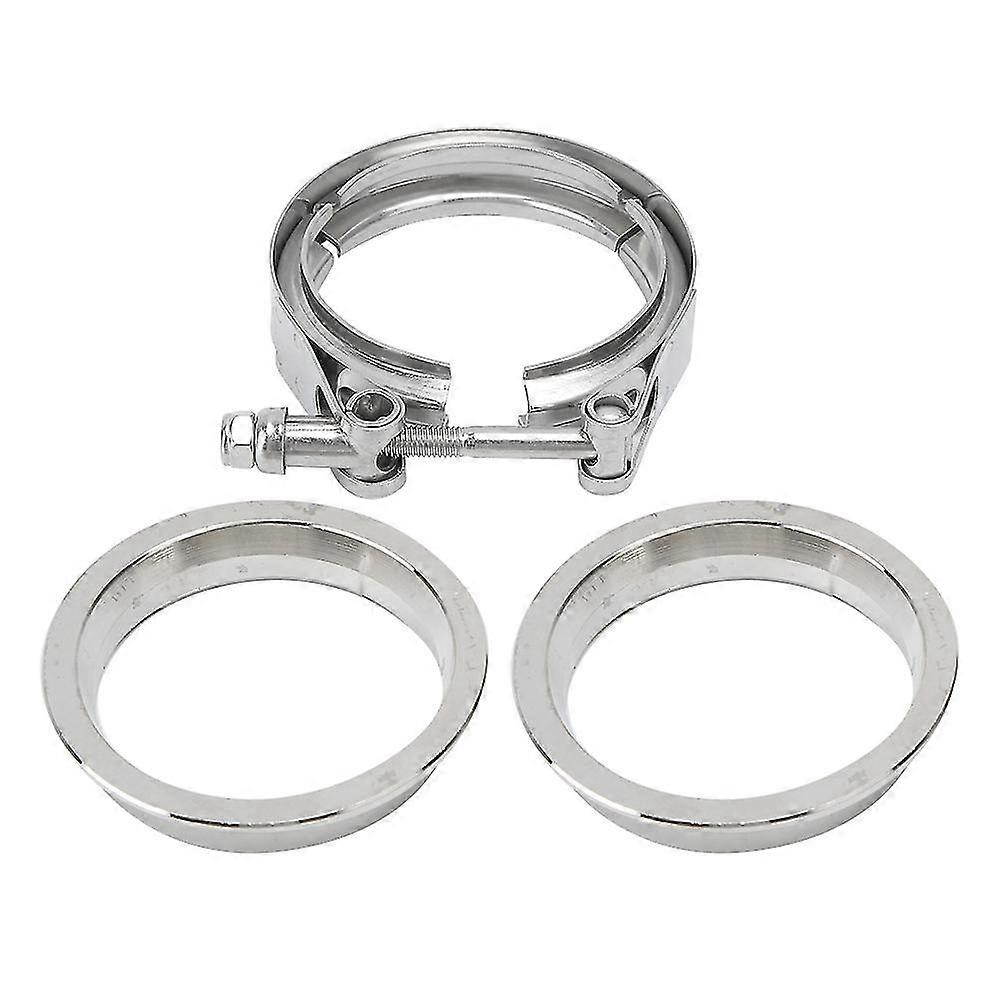 Car V Band Clamp Exhaust Downpipe Flange Kit 304 Stainless Steel(3 ...
