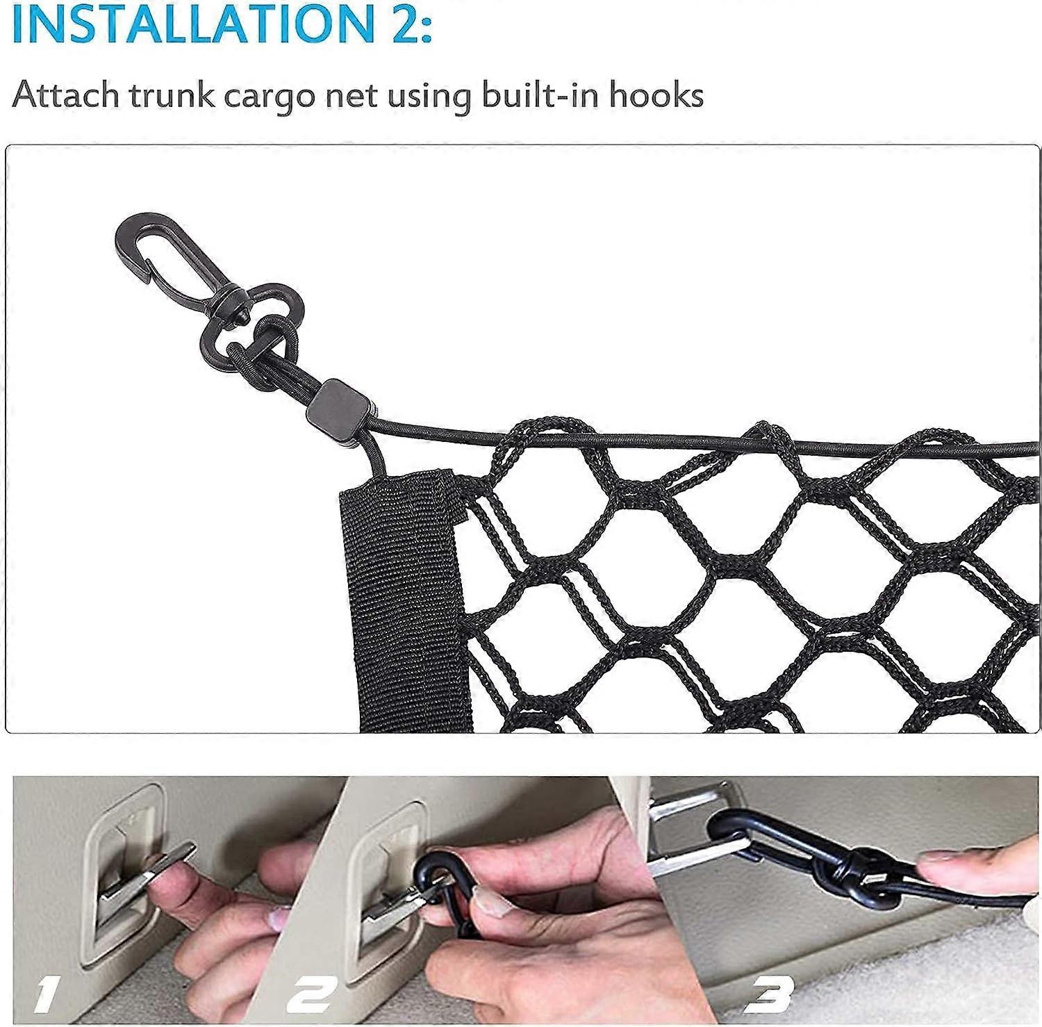 Upgraded Double-Layer Trunk Cargo Net,Car Rear Cargo Net Universal Mesh ...