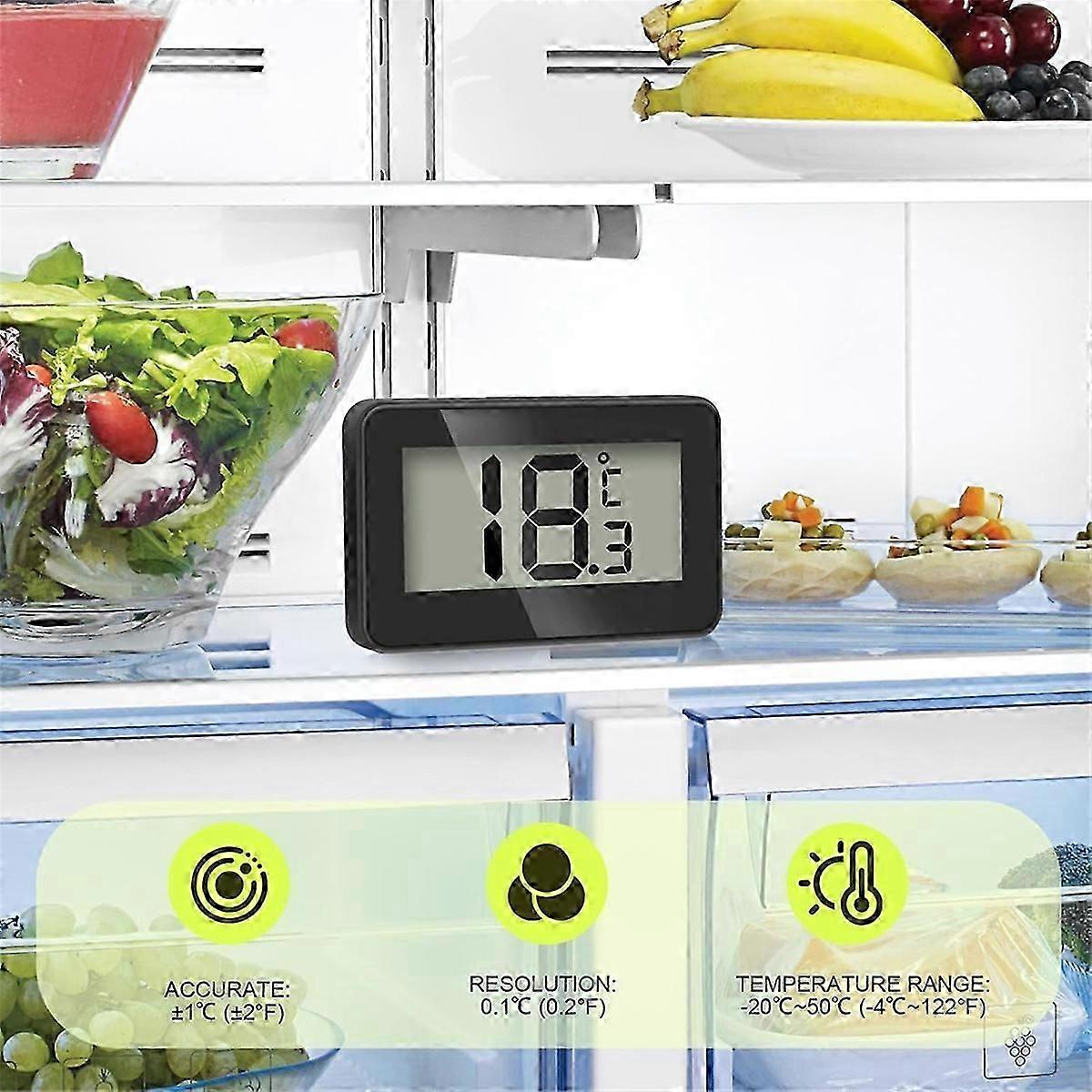 Fridge Thermometer,Pack of 2, Digital Fridge Freezer, Kitchen ...
