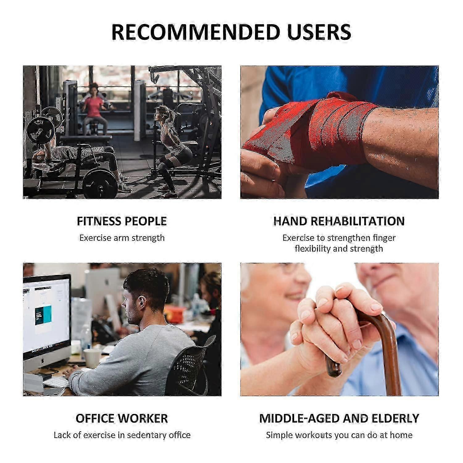 Grip Strengthener Set With 1-piece Draw Pocket, R-type Adjustable Grip ...