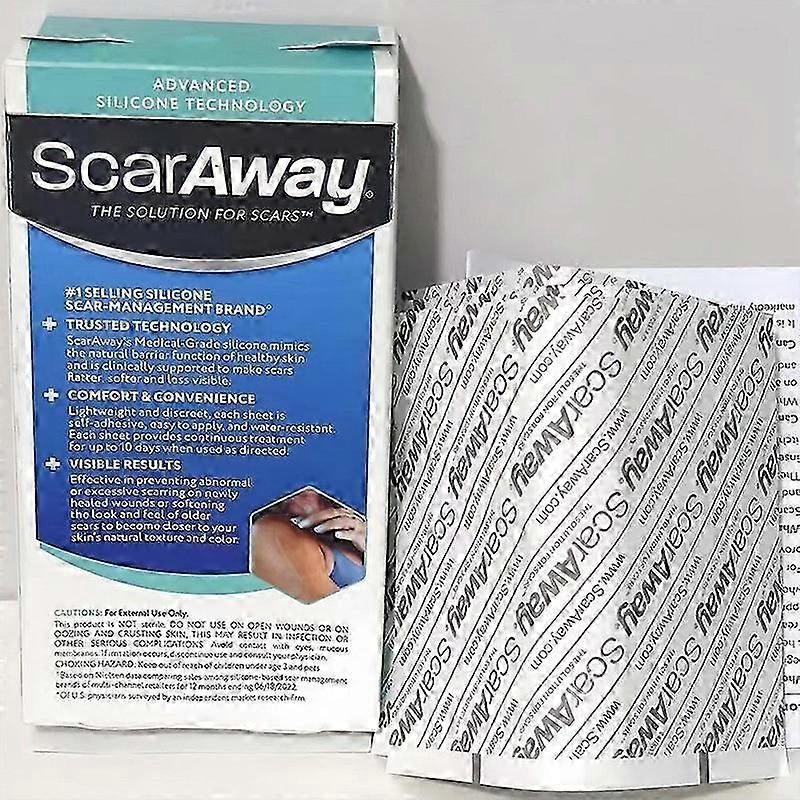 Scar Away Medical-Grade Clear Silicone Scar Sheets 6 Sheets & 10 Sheets ...