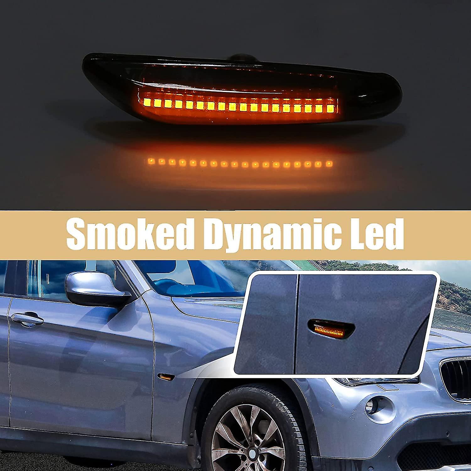 Sidomarkör Vrid Siganl Led Light Smoked Lens Sekventiell dynamisk indikator för BMW E82 E87 E90 ...