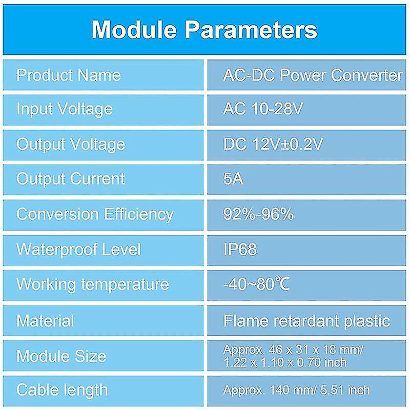 Ac-dc Power Converter Ac 12v (10-28v) With Dc 12v Reduced Voltage Converter, Ip68 Buck Trublly ...