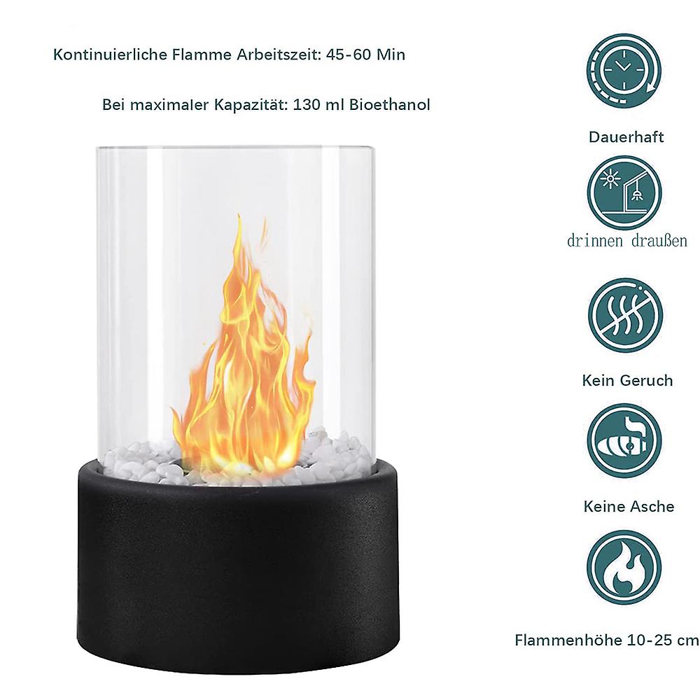 Belker Bioethanol Table Fireplace Table Fire with PU Pad Decorative ...