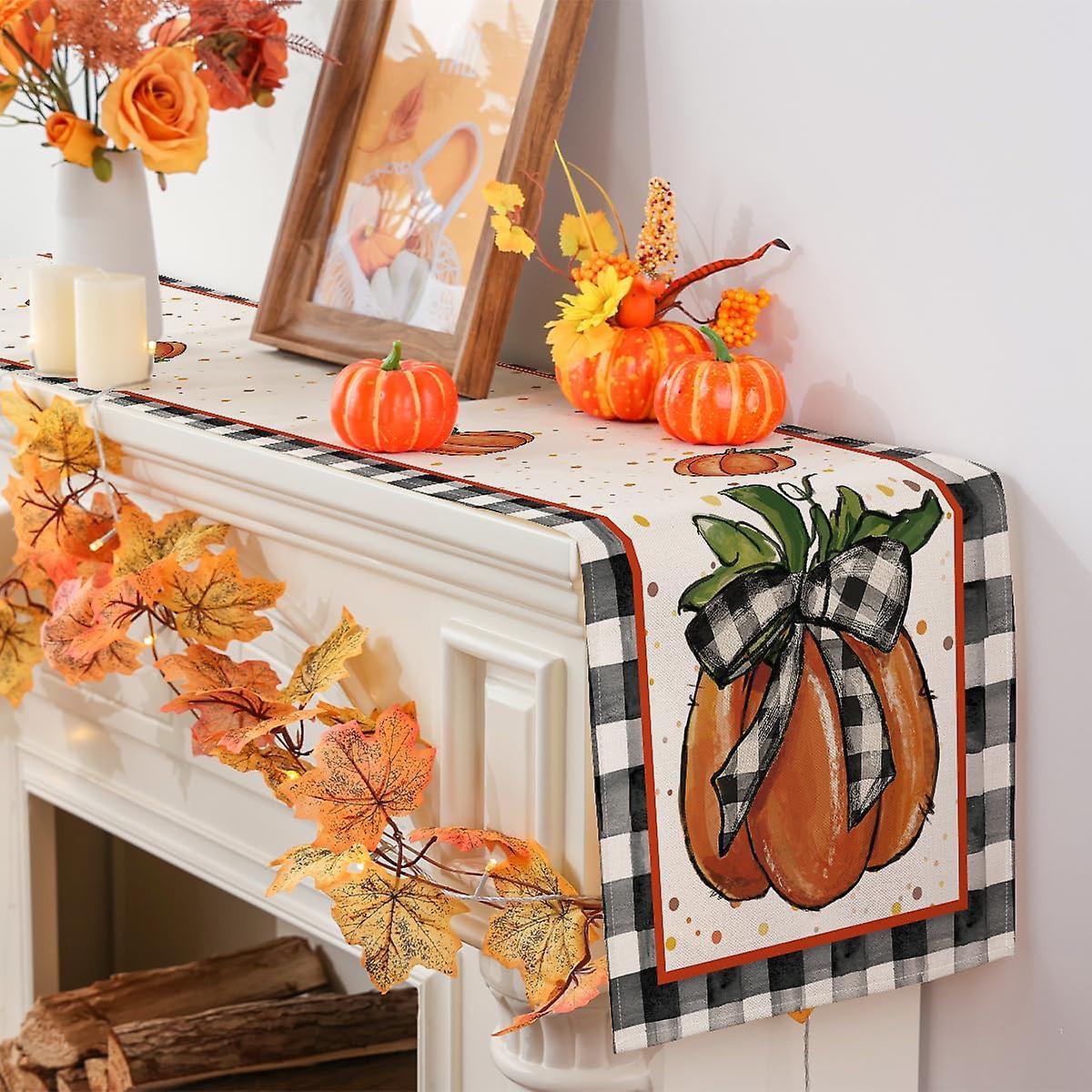 Fall Table Runner, Fall Decorations For Home Pumpkin Fall Runner For ...