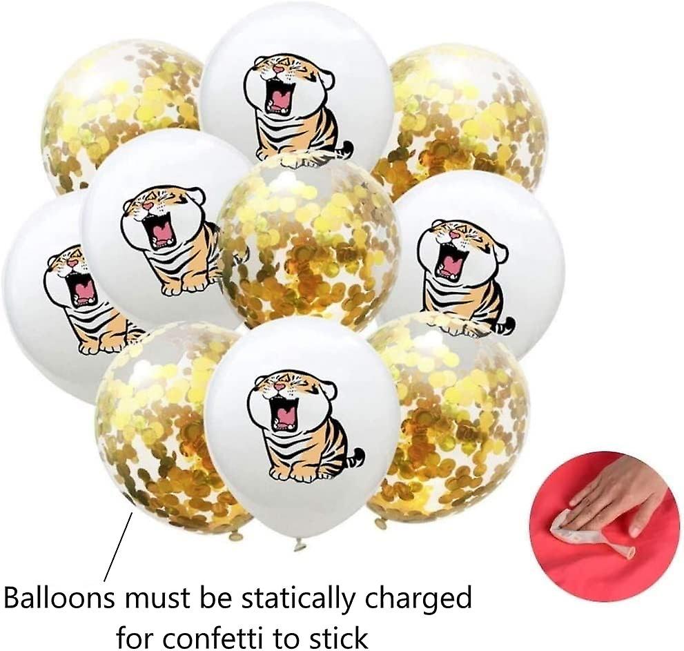 Tiger Balloons Confetti Set - Tiger Party Decorations, Tiger Birthday ...