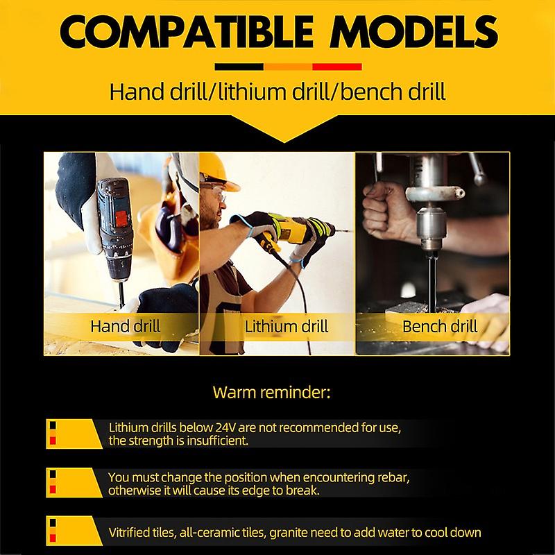 Universal Hexagonal Handle Cross Drill Bit Set Hole Opening Power Tool ...