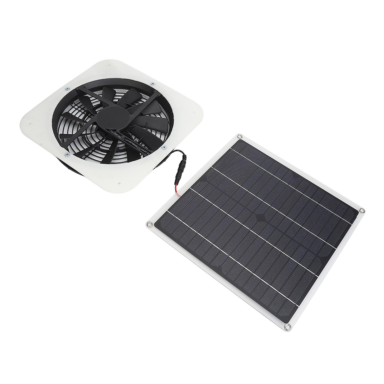 Solar Panel Fan Kit with 10inch Round Exhaust Fan for Greenhouse Shed ...