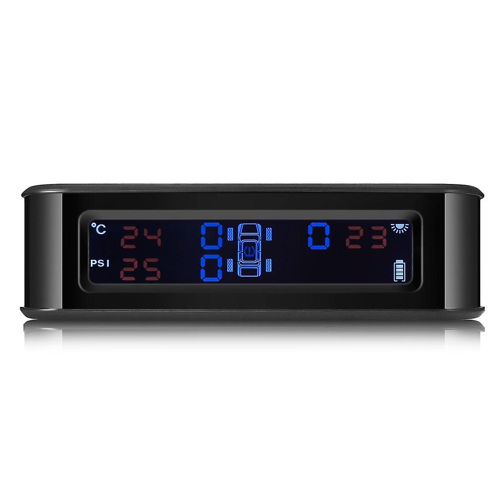 Tire pressure sensor monitor system wireless solar powered tpms lcd ...