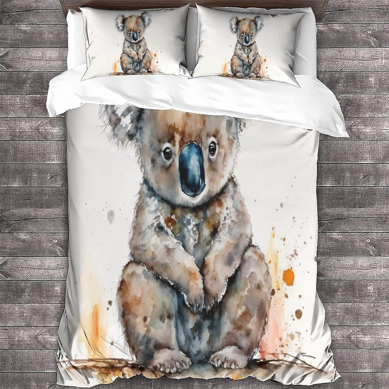 Entemah Cartoon Koala Printed Bedding Set Duvet Cover Set 3d Printed ...