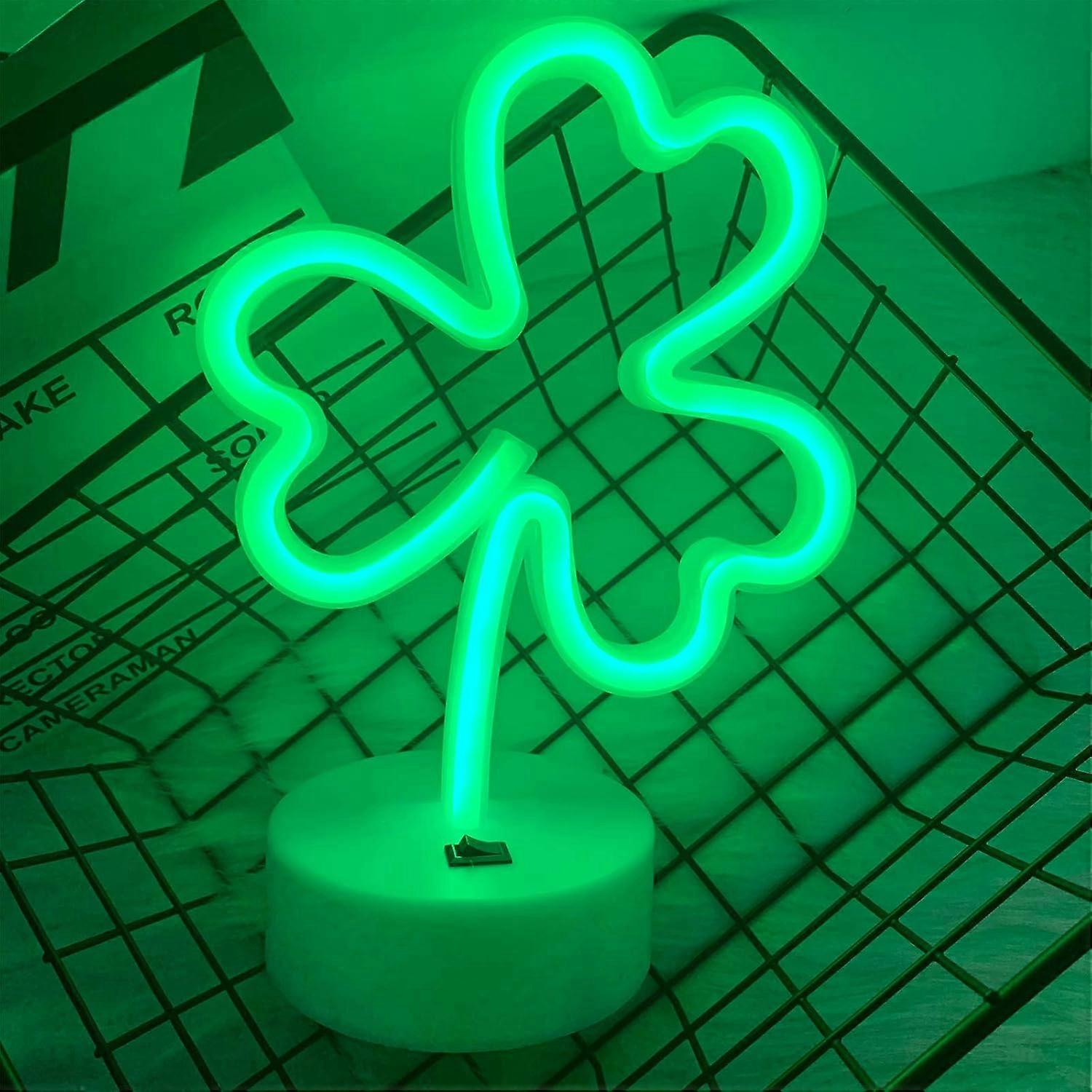 Neon Signs Good Luck Clover Neon Lights Green Clover Neon Night Light ...
