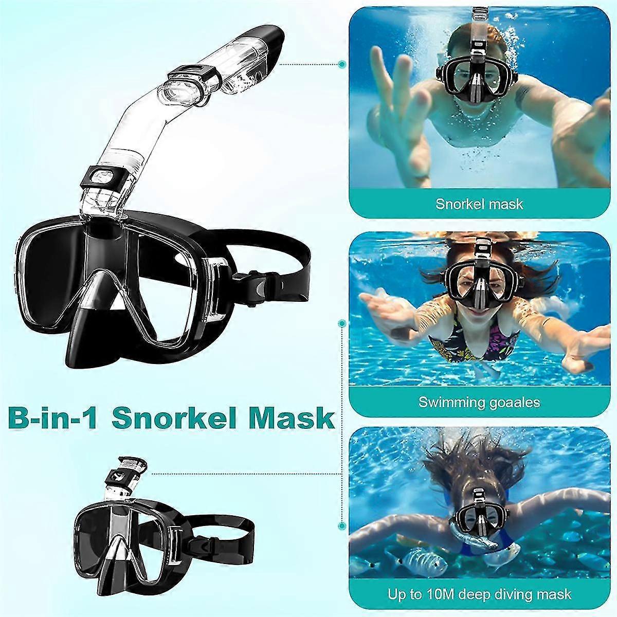 Maschera da snorkeling pieghevole, set di maschere subacquee con ...