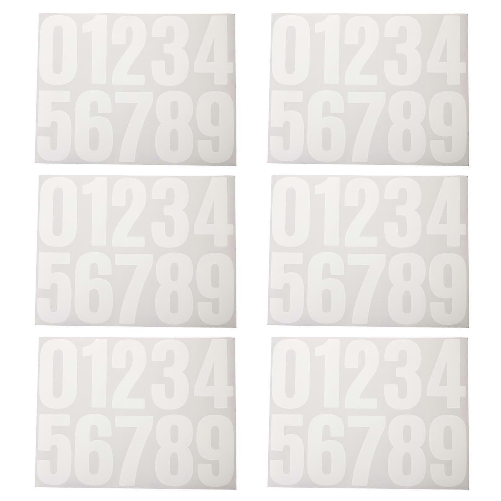6 Sheets Large Number Stickers Adhesive Numbers Stickers for Garbage ...