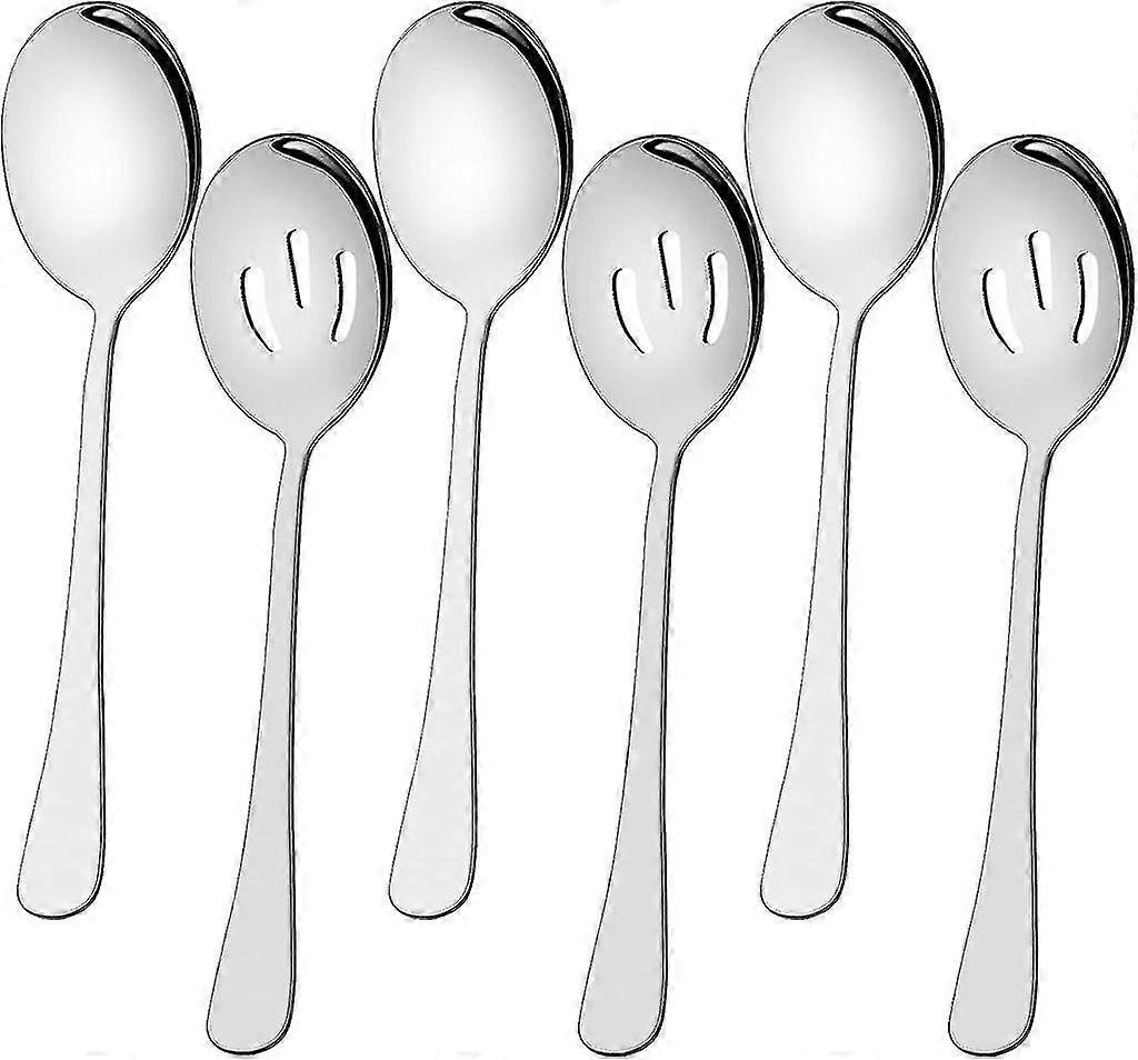 6-piece Serving Spoon Set 22cm, Includes 3 Serving Spoons And 3 Slotted ...