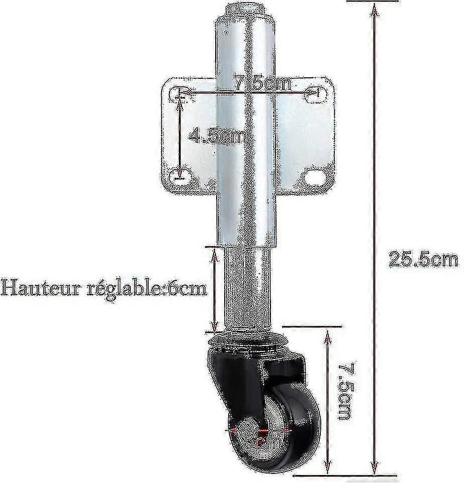 Extension Gate Caster Wheels - Set Of 2 Heavy-duty Support Casters For ...