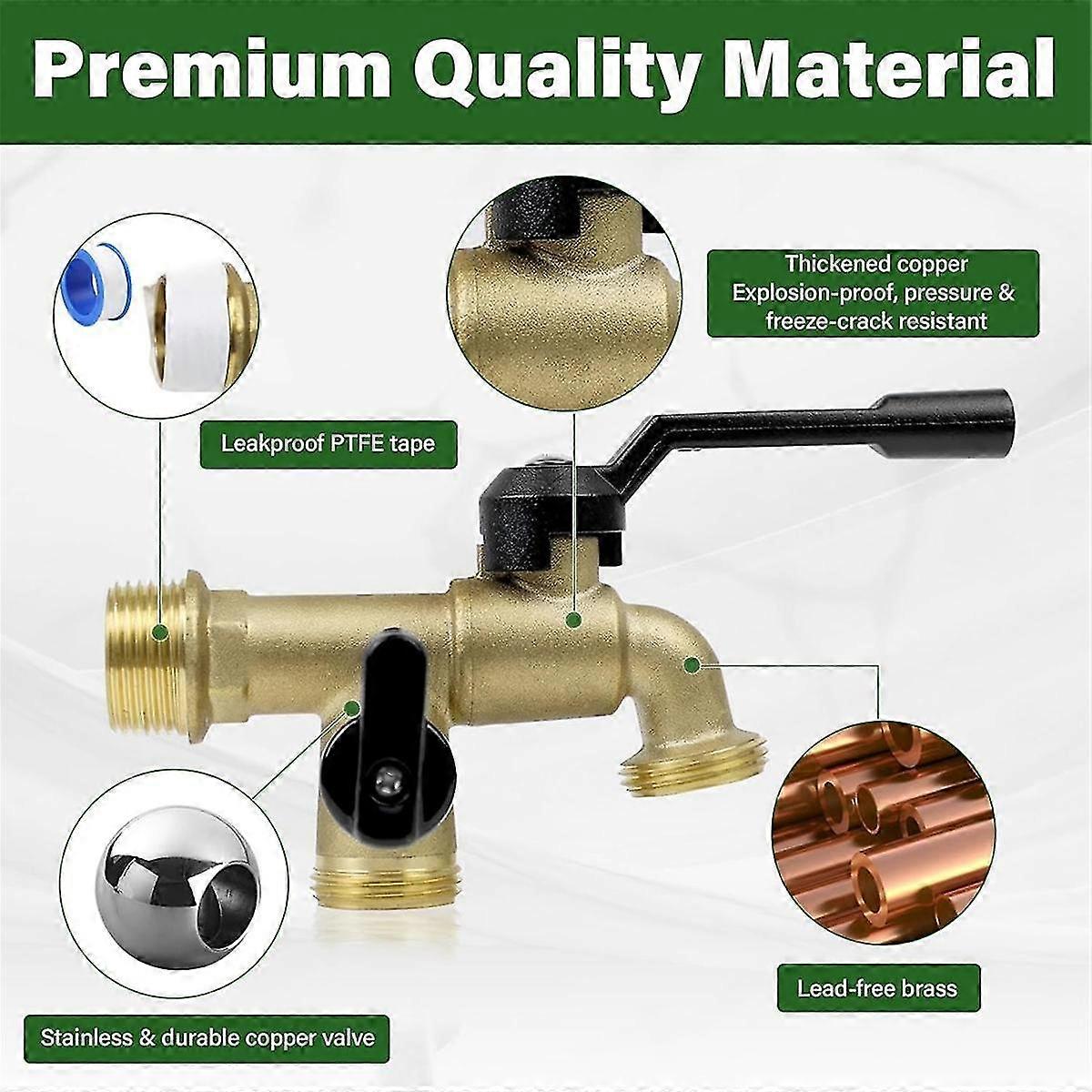 Outdoor Double Outlet Water Faucet Garden Irrigation Brass Faucet ...