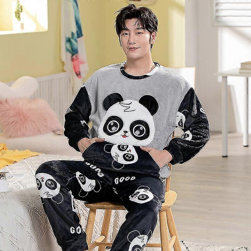 Autumn Winter Pajama Sets Pyjamas Women Cartoon Cute Home Wear Men ...