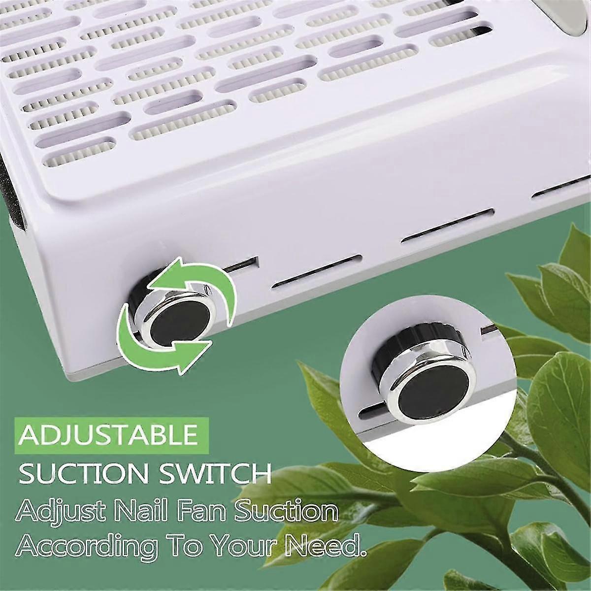 Nail Dust Collector for Manicure, 100W Extractor Vacuum Dust Collector ...