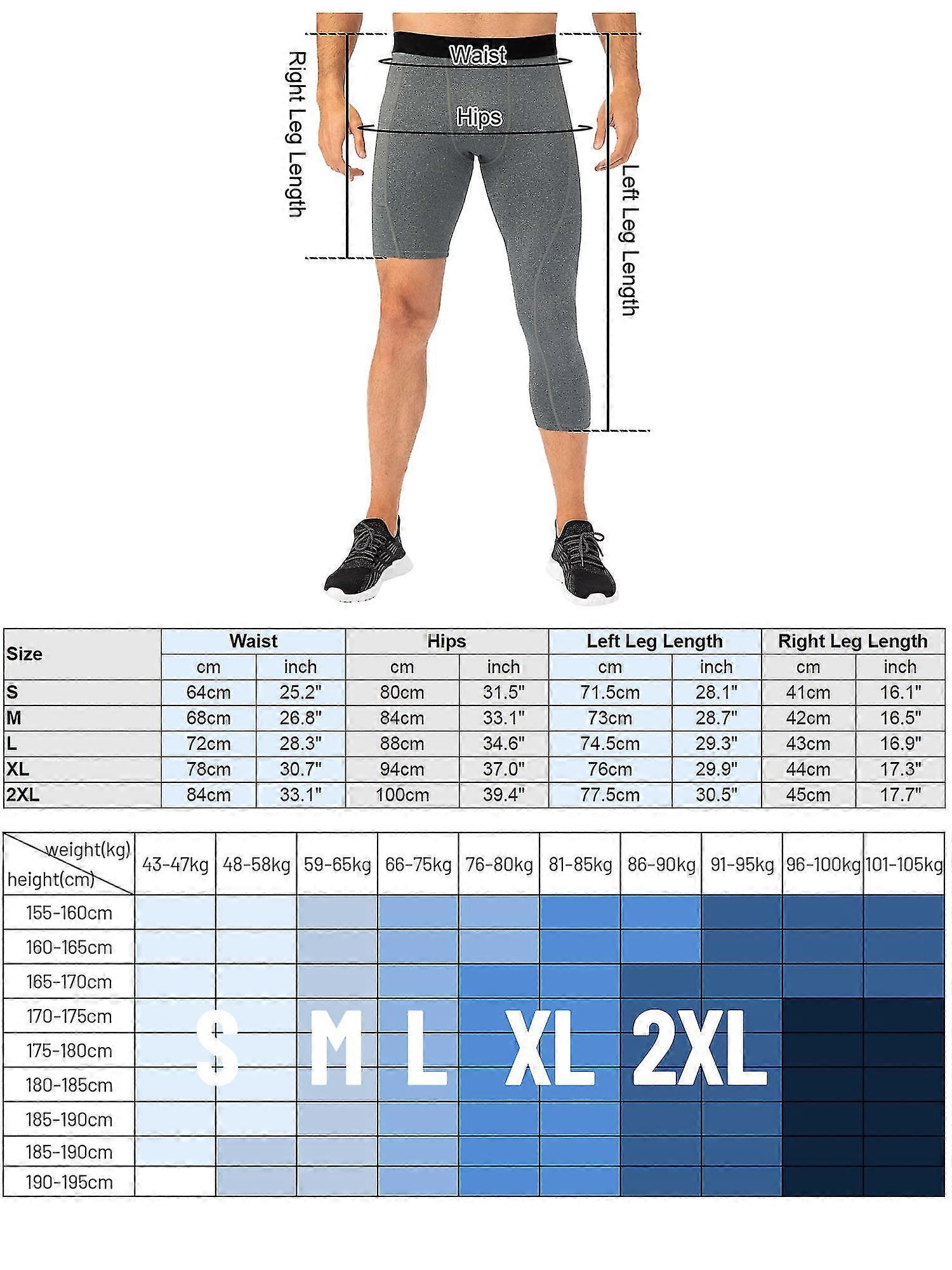 Men One Leg Leggings For Basketball Side Pockets Fitness Training ...