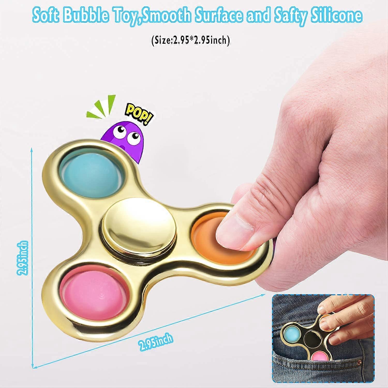 Pop Fidget Spinner, Simple Sensory Fidget Spinner Toy Push Pop Bubble ...
