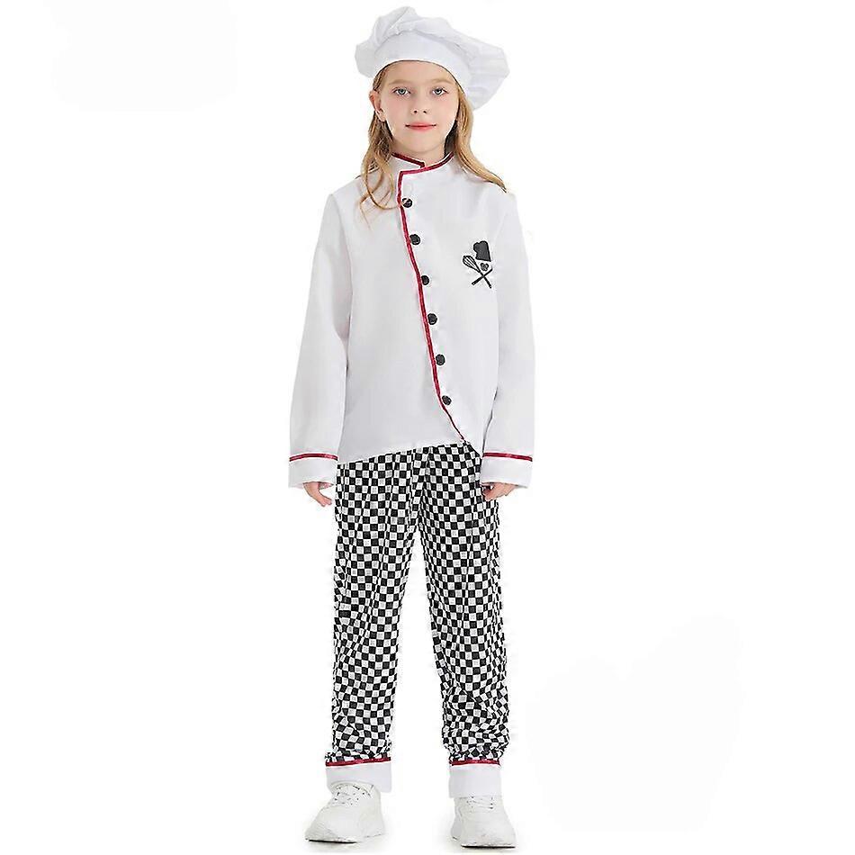 Unisex Child Kids Cooking Chef Costume for Tween Boys Girls Top Pants ...