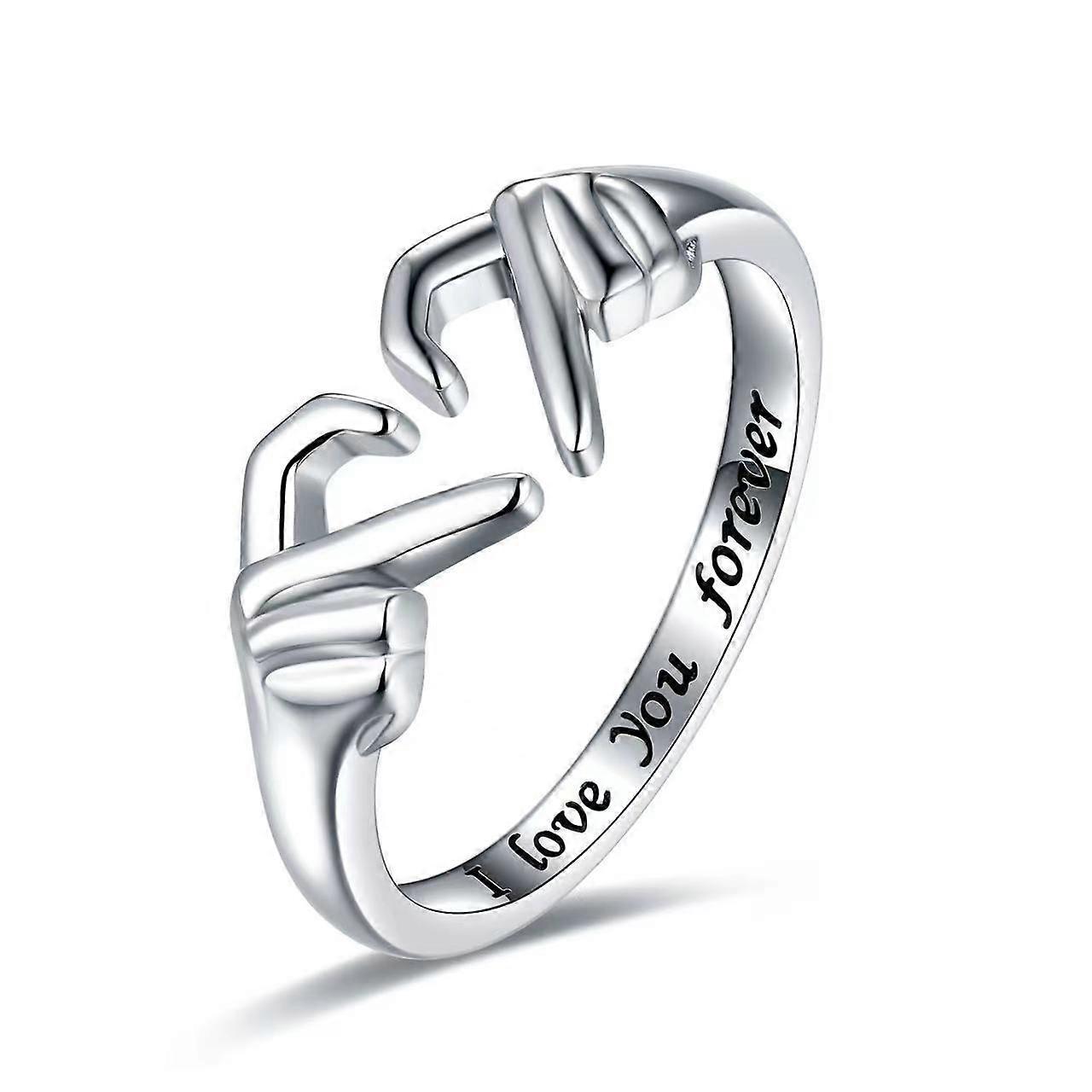 Hug Rings for Women Sterling Silver Adjustable Love Ring Always with ...
