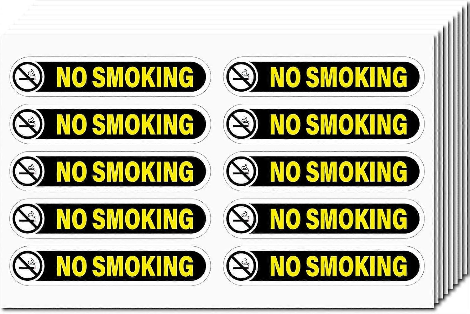 8 Sheets No Smoking Stickers Mini Vinyl Warning Stickers Black Yellow ...