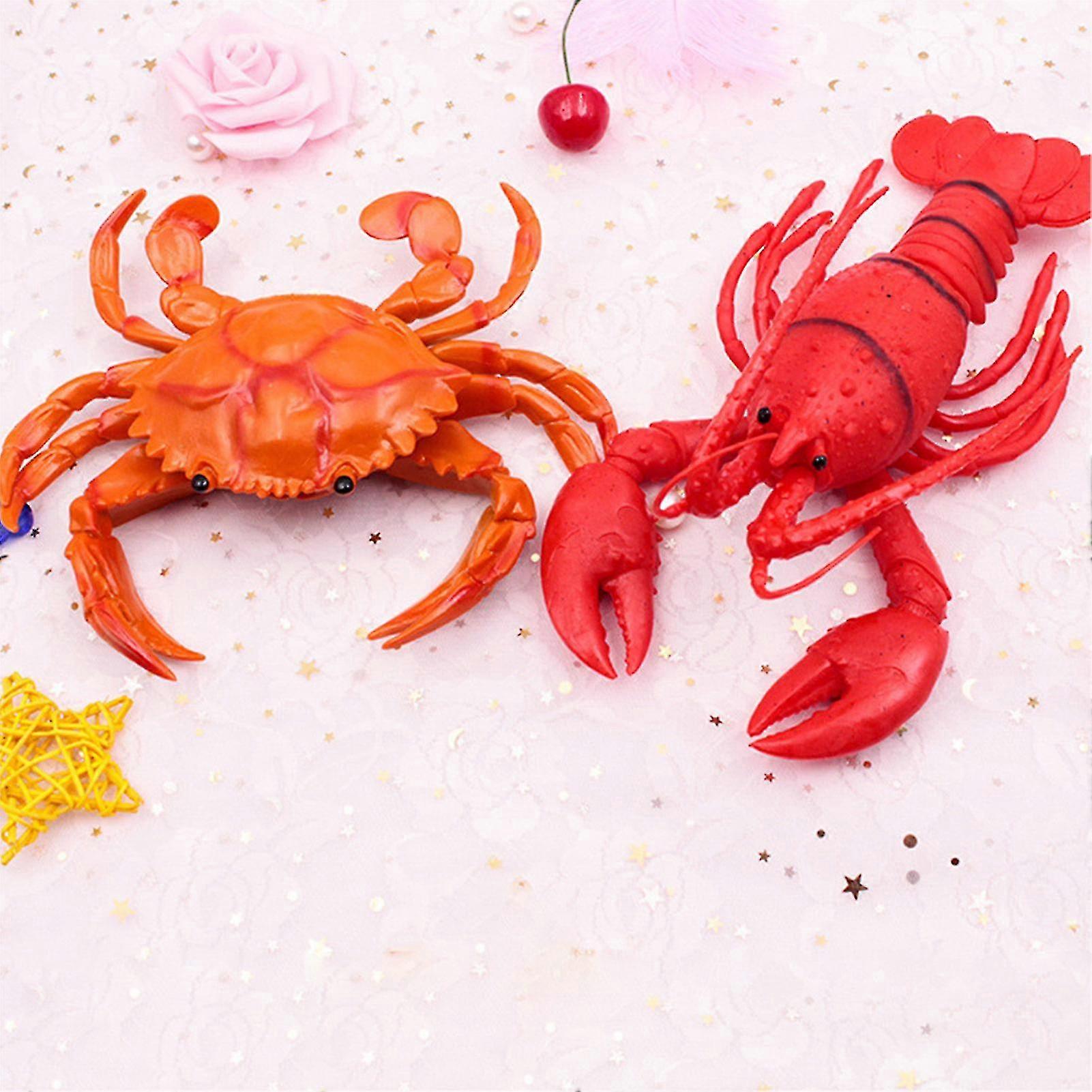 Artificial Realistic Crab Toys Lobster Toys Educational Learning Ocean ...