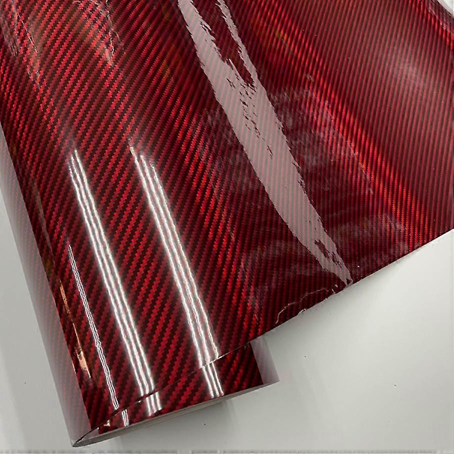 Holographic rainbow red Carbon Fiber Vinyl Wrap Film Bubble Free Air ...