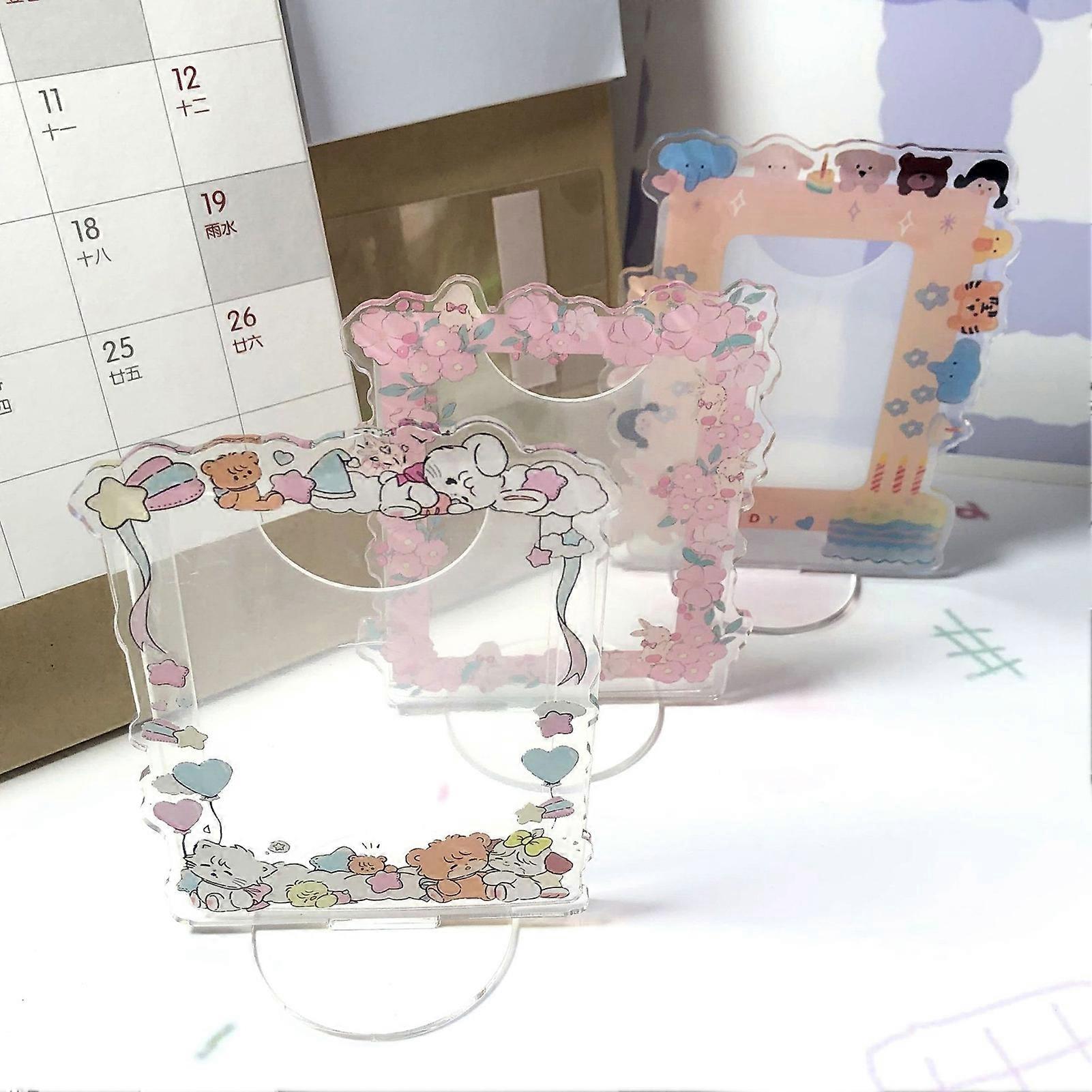 Sign Stand Ornament Irregular Wave Edge Acrylic Flower Pattern ...