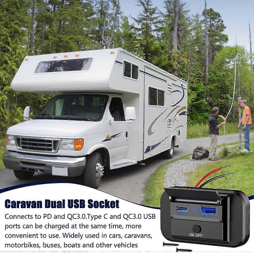 Dual USB socket 12V-24V, 4.8A car socket for ships, trucks, cars, boats ...