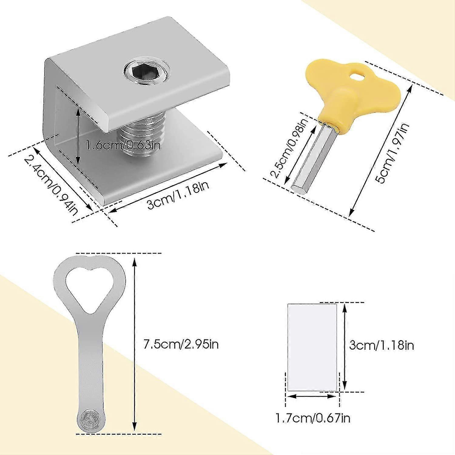 4 Sets Sliding Window Locks, Adjustable Window Locks With Key Window ...