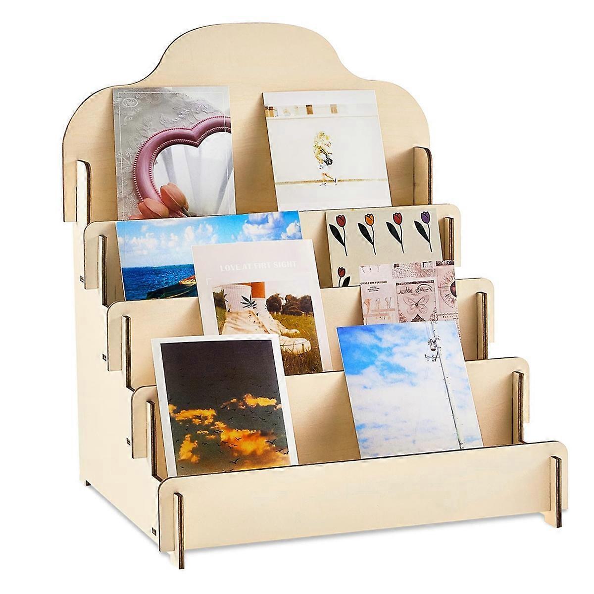 Wooden greeting card display stand Stickers display stand Portable ...