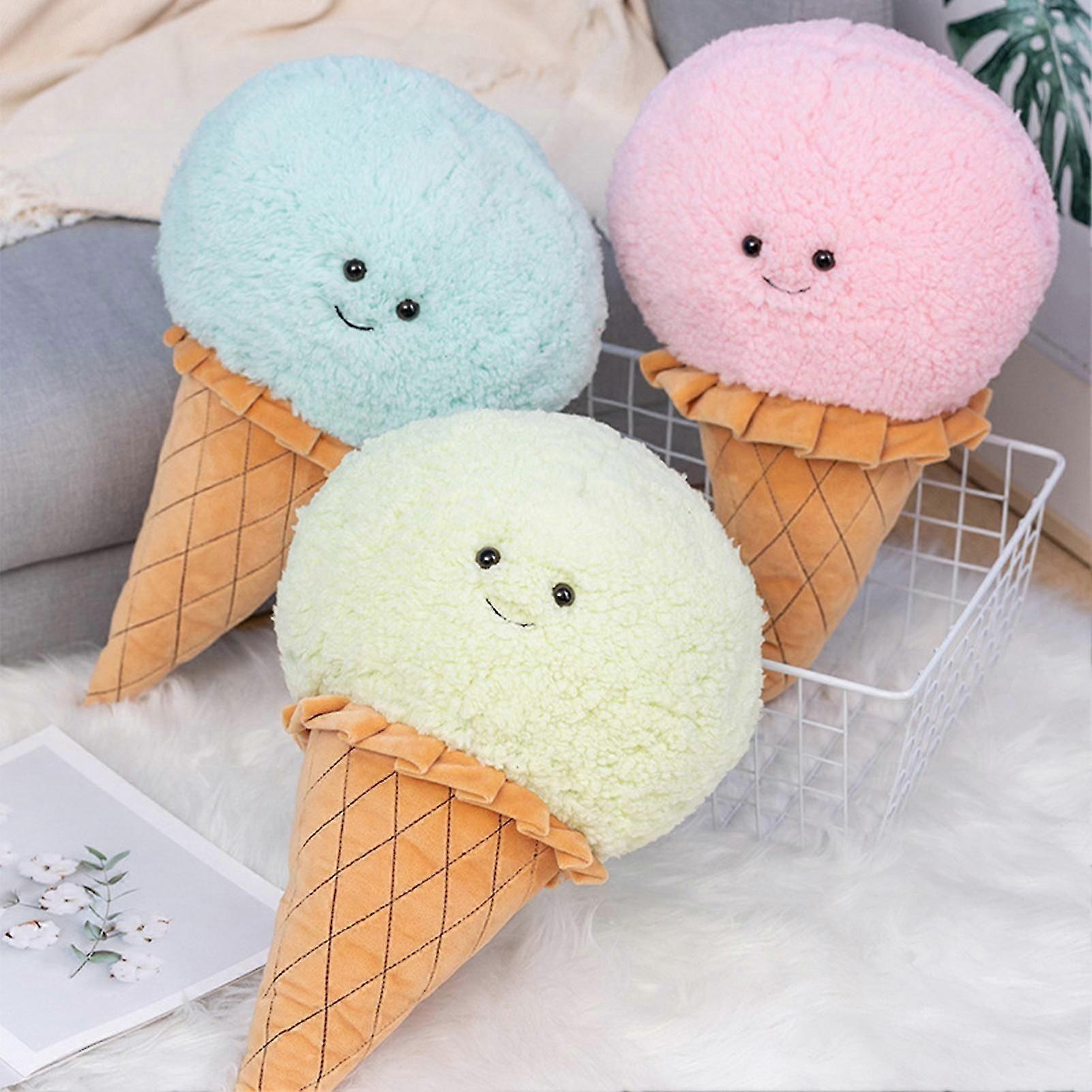 Ice Cream Plush Toy Cartoon Colorful Ice Cream Doll Stuffed Doll Pillow ...