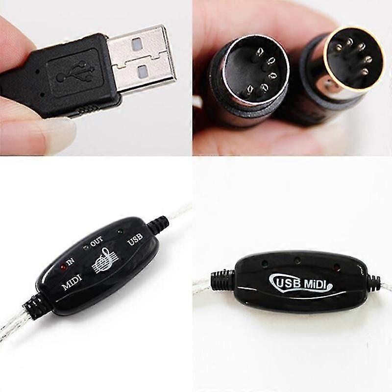 MIDI to USB Cable Electronic Organ Music Cable Music Editing Cable ...