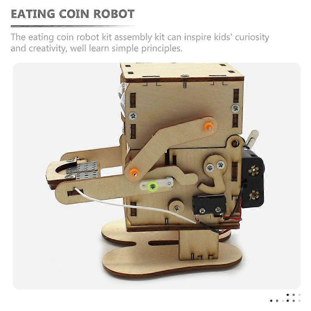 1 Set Robot Eating Coins Piggy Bank DIY Science Toy Educational Scientific Experiment Kit ...