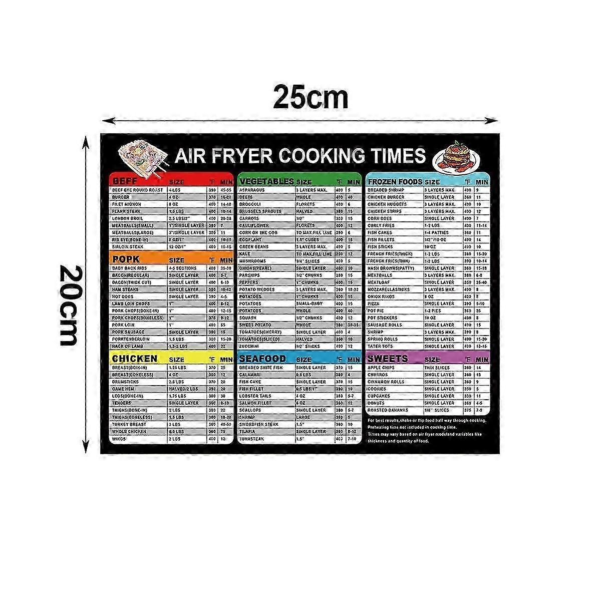 2026 new AirFryer Magnetic Cooking Cheat Sheets Accessories Cooking ...