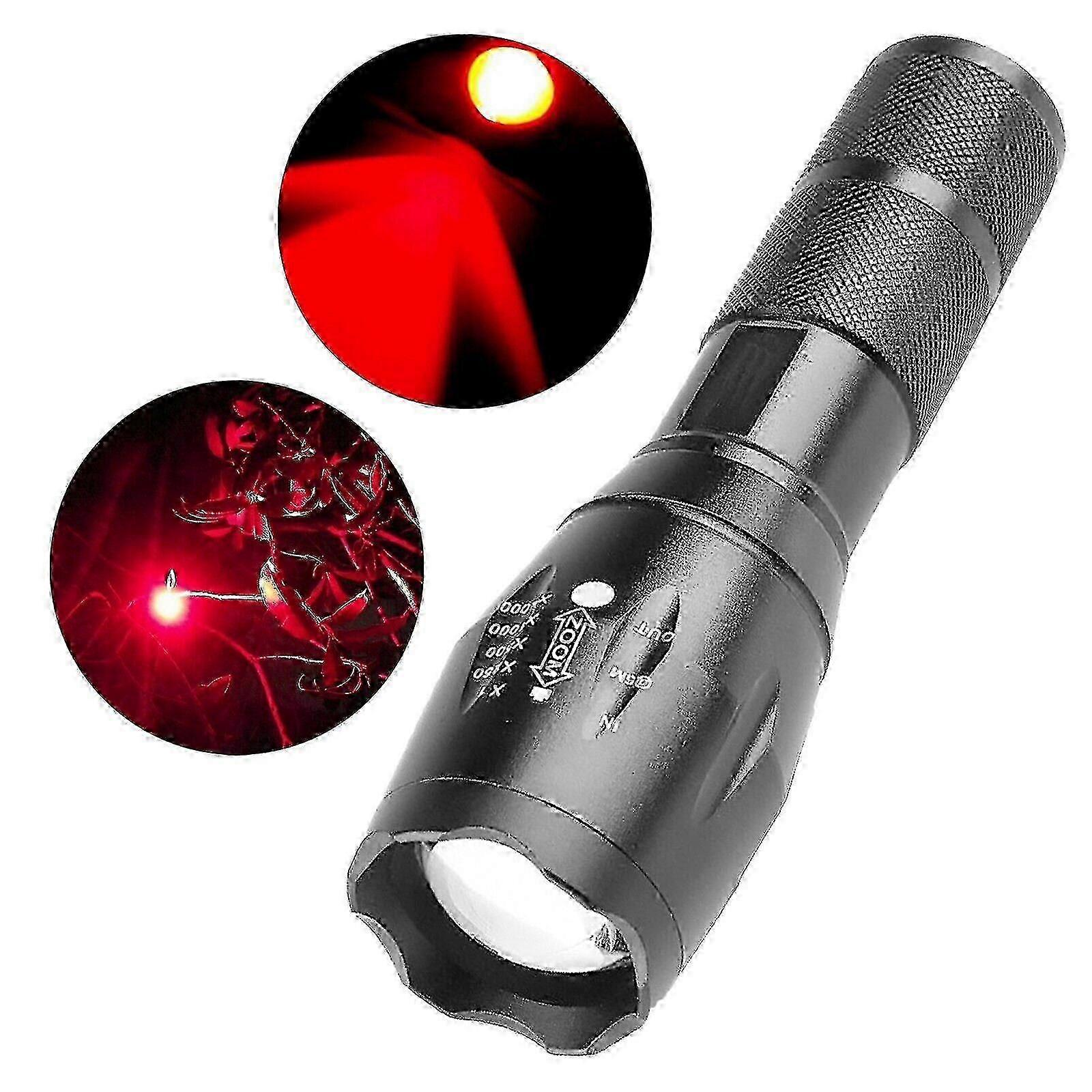 670nm Zoom Red Light Flashlight Torch Macular Degenerative Eye Sight ...