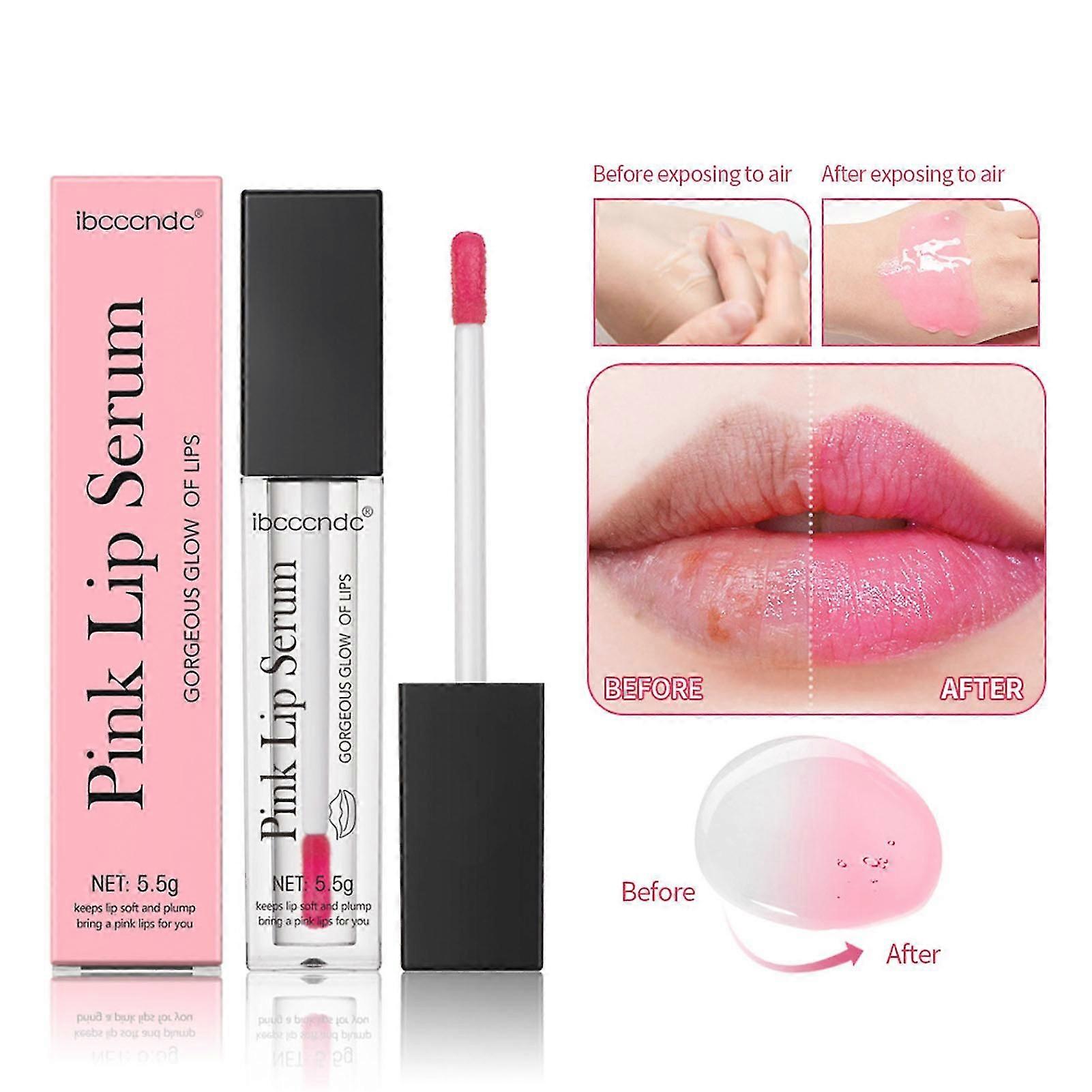 5.5g Pink Lip Plumping Gloss High-Shine Lip Lightening Essence Gift for ...