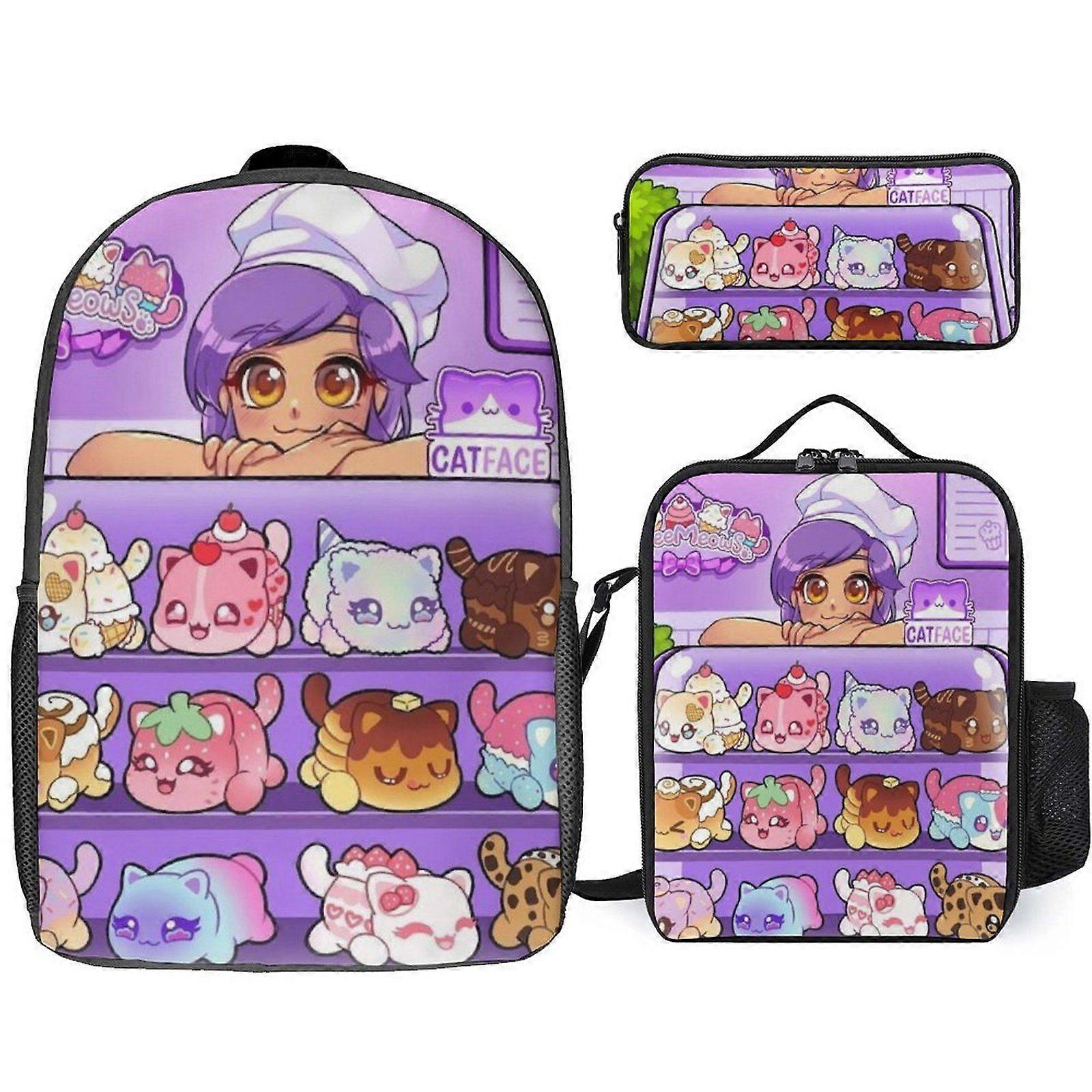 x276 Aphmau Backpack set and Lunch Box Combo with Pen Holder for ...