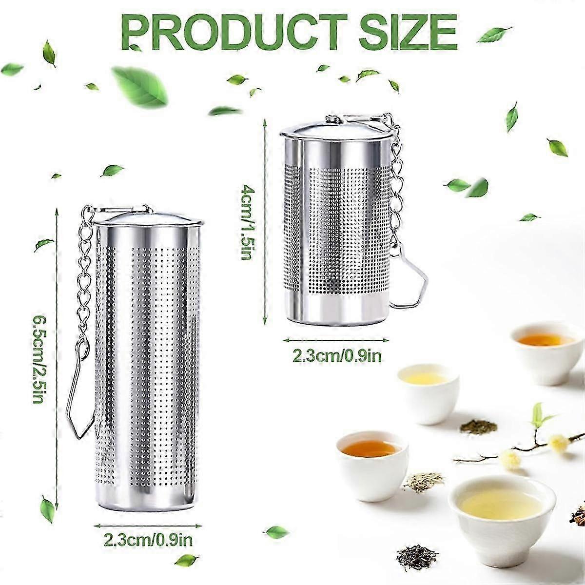 4PCS Tea Infusers for Loose Tea,Tea Filter with Lid,Stainless Steel Tea Strainer with Chain Hook ...