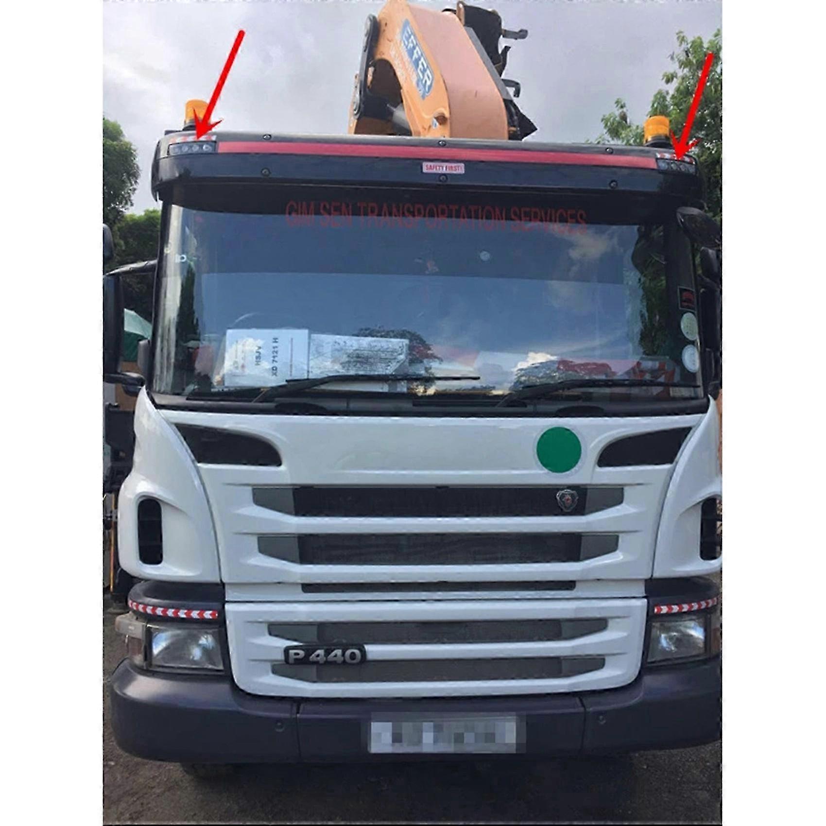 24V White LED Lights for Scania Truck Top Sun Visor Signal Light Scania ...